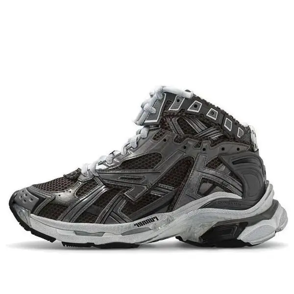 Balenciaga Runner High Top Sneakers - Grey/black/white
