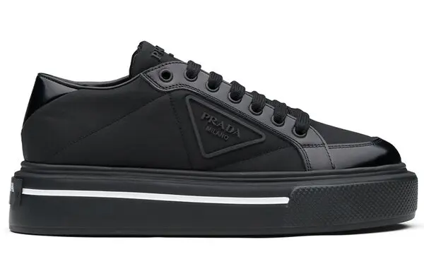 Prada Macro Re-nylon And Brushed Leather Sneakers