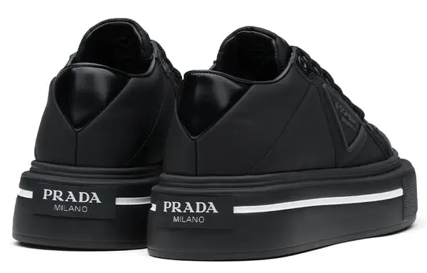 Prada Macro Re-nylon And Brushed Leather Sneakers