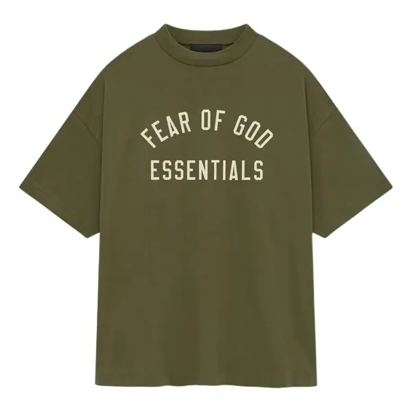 Fear Of God Jersey Crewneck Tee 'military - Olive Green