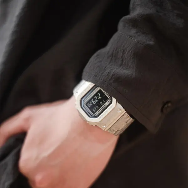 Casio G-shock Stainless Steel Digital Watch - Silver/black