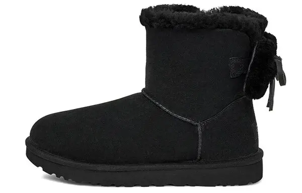 UGG Classic Double Bow Mini Boots - Black