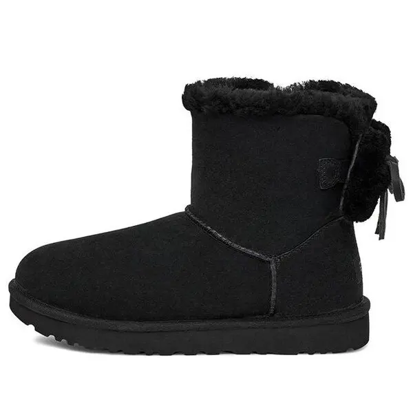 UGG Classic Double Bow Mini Boots - Black