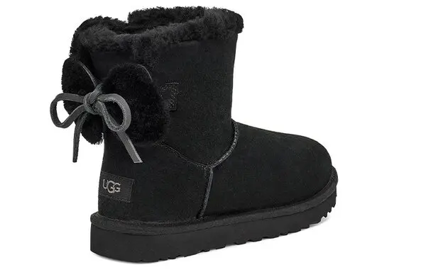 UGG Classic Double Bow Mini Boots - Black