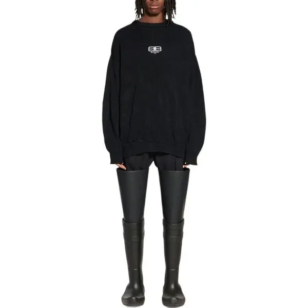Balenciaga Bb Paris Icon Sweater - Black
