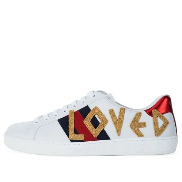 Gucci Ace Low 'loved' Sneakers - White/black/red