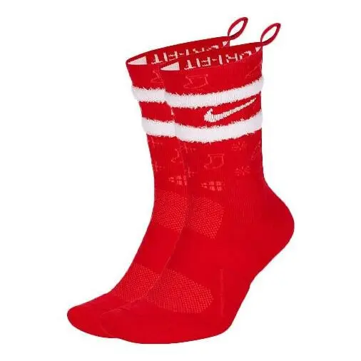 Nike Elite Crew Christmas Sports Socks - Red