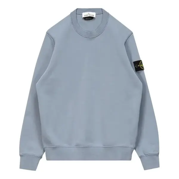 Stone Island Patch Logo Crewneck Sweatshirt - Mid Blue