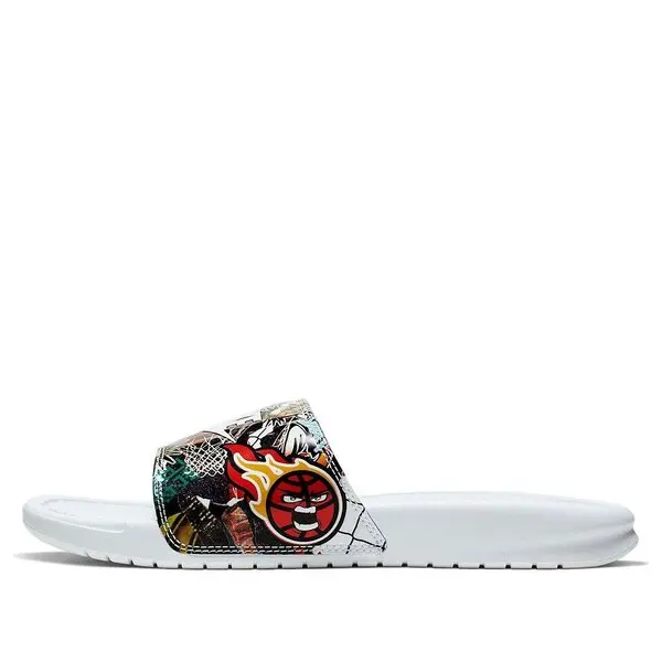 Nike Benassi Jdi Print Slide "china Hoop Dreams - White