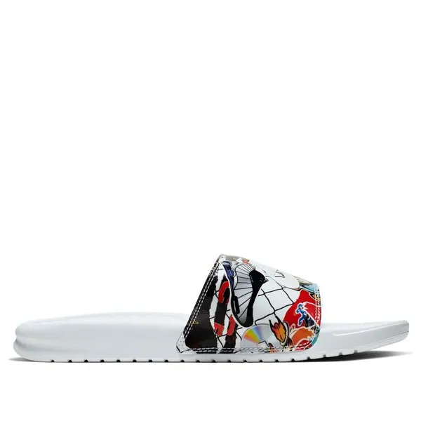 Nike Benassi Jdi Print Slide "china Hoop Dreams - White