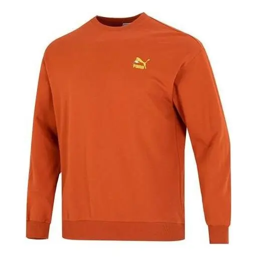 PUMA Logo Crew Neck Sweatshirt - Orange/yellow