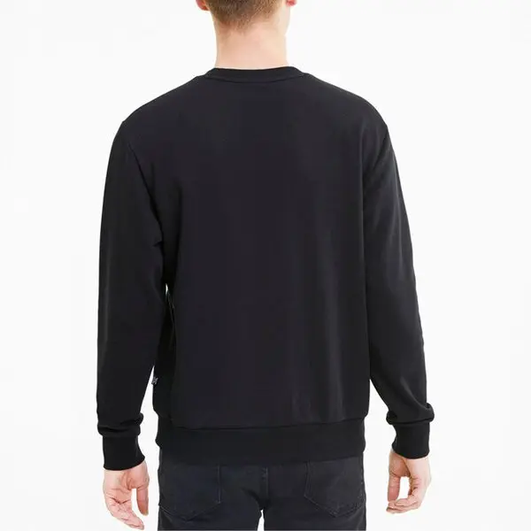 PUMA Rebel Long Sleeve Crewneck Sweater - Black/white