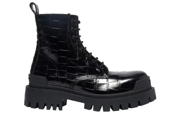 Balenciaga Strike Combat Boots - Black