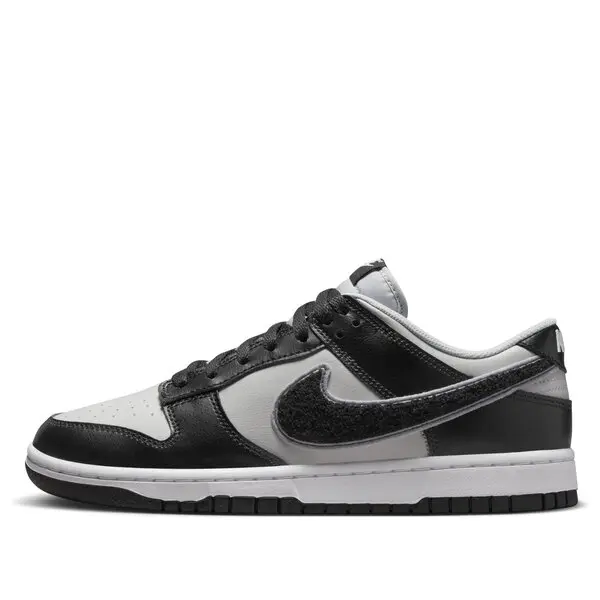 Nike Dunk Low "chenille Swoosh Black Grey Fog - Gray/black