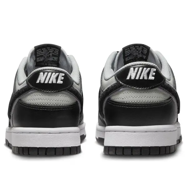 Nike Dunk Low "chenille Swoosh Black Grey Fog