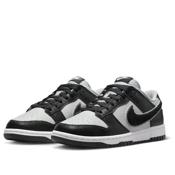 Nike Dunk Low "chenille Swoosh Black Grey Fog