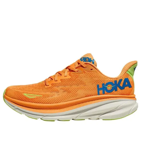Hoka One One Clifton 9 Athletic Sneakers - Solar Flare/lettuce