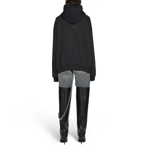 Balenciaga Sticky Note Zip-up Hoodie - Black Faded