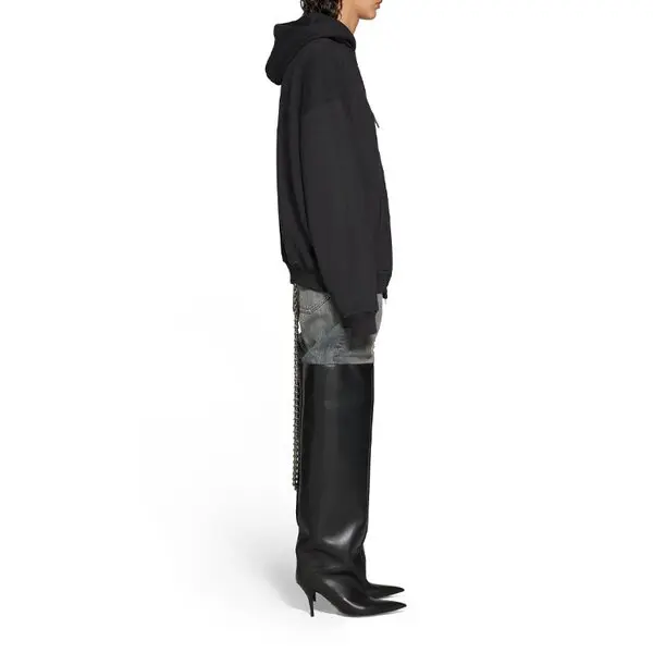 Balenciaga Sticky Note Zip-up Hoodie - Black Faded