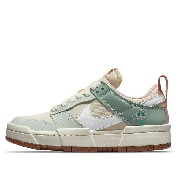 Nike Dunk Low Disrupt Sneakers With Embroidered Detail - Whitegreen
