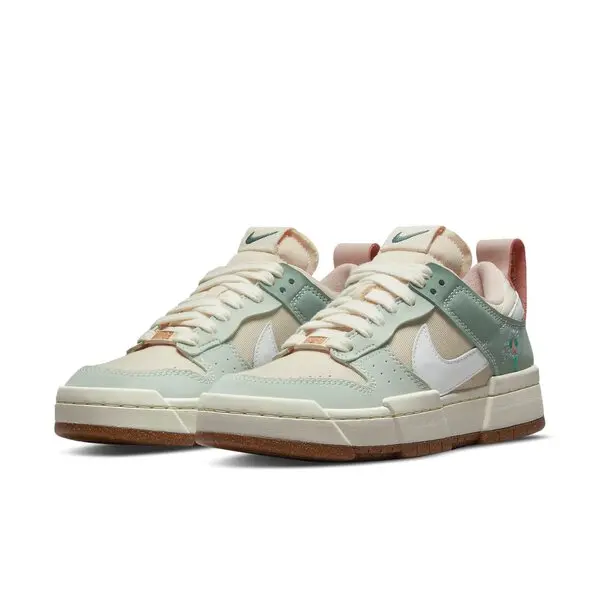 Nike Dunk Low Disrupt Sneakers With Embroidered Detail - Whitegreen