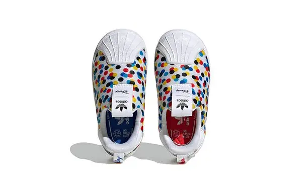 Adidas Superstar 360 X Disney "mickey And Minnie Polka Dots" Slip-on Sneakers - White/black/red