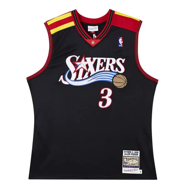 Mitchell & Ness Authentic Philadelphia 76ers 06/07 Allen Iverson Basketball Jersey - Black/red