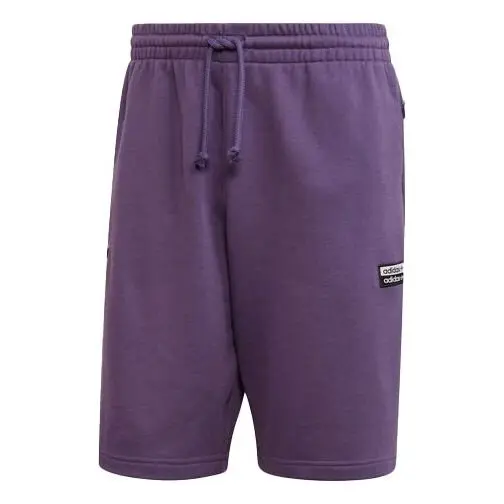 Adidas Originals Logo Print Sports Shorts - Purple