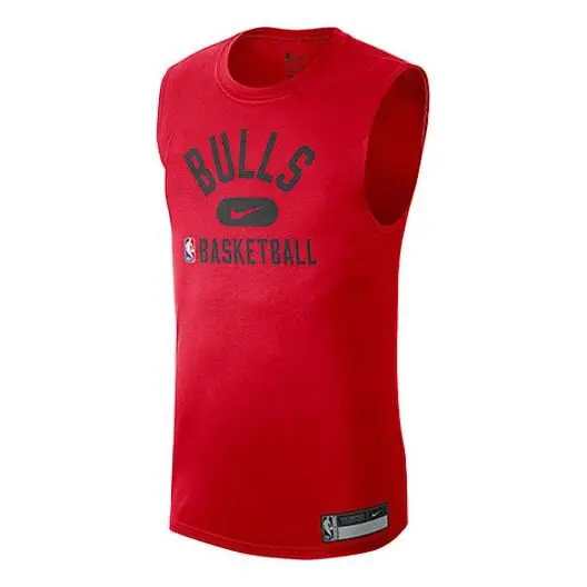 Nike Dri-fit Chicago Bulls Sleeveless Performance T-shirt - Red