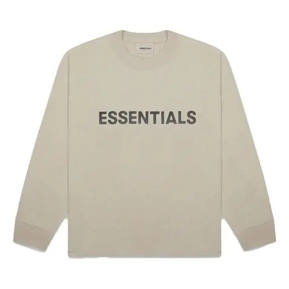 Fear Of God 3d Silicon Applique Long Sleeve T-shirt 'beige - Beige/light Gray