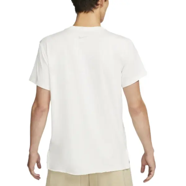 Nike Yoga Dri-fit Moisture Conduction Quick Dry Solid Color Round Neck Short Sleeve Light Grey T-shirt - Multi-color