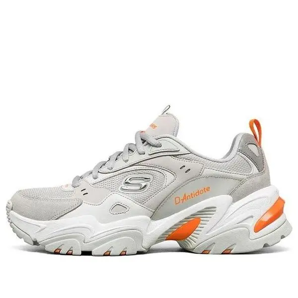 Sketchers Stamina V2 Athletic Sneakers - Grey/orange/white