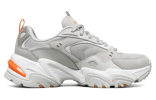 Sketchers Stamina V2 Athletic Sneakers - Grey/orange/white