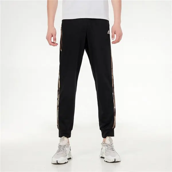 Adidas Contrasting Colors Stripe Knit Bundle Feet Sports Pants/trousers/joggers - Black