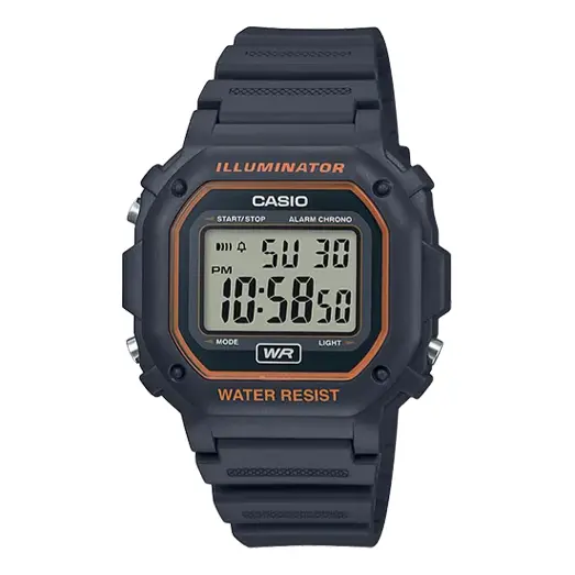 Casio Water Resist Resin Strap Digital Watch - Black