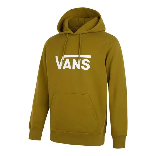VANS Pullover Fleece Lined Hoodie With Alphabet Logo - Olive Green