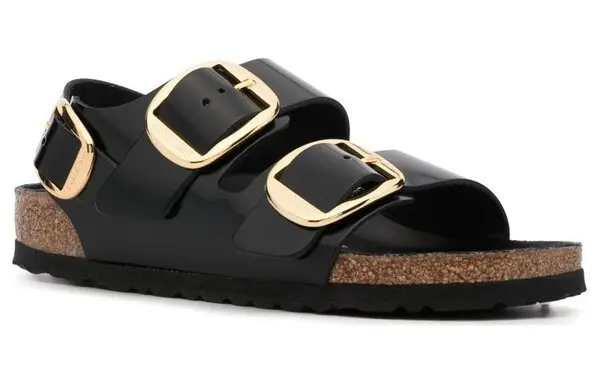 BIRKENSTOCK Milano Big Buckle Sandals - Black