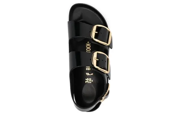 BIRKENSTOCK Milano Big Buckle Sandals - Black