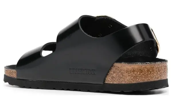 BIRKENSTOCK Milano Big Buckle Sandals - Black