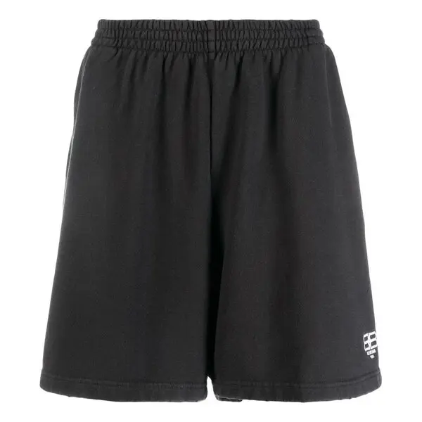 Balenciaga Bb Paris Icon Sweat Shorts - Black