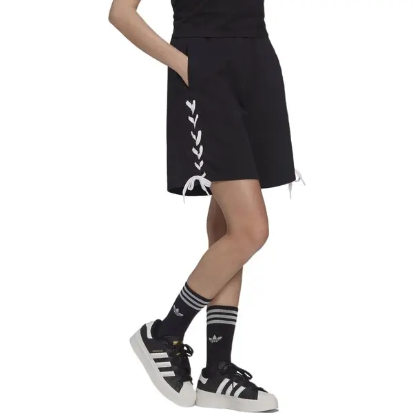 Adidas Trefoil Side Striped Elastic Waist Loose Shorts