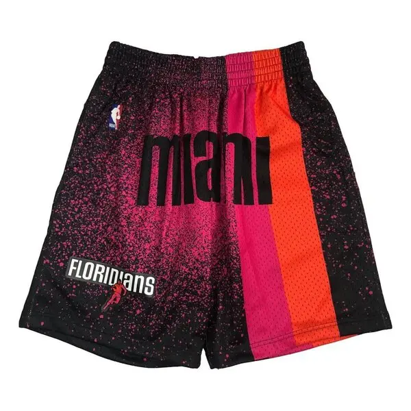 Mitchell & Ness X Nba Miami Heat Spray Paint Swingman Shorts