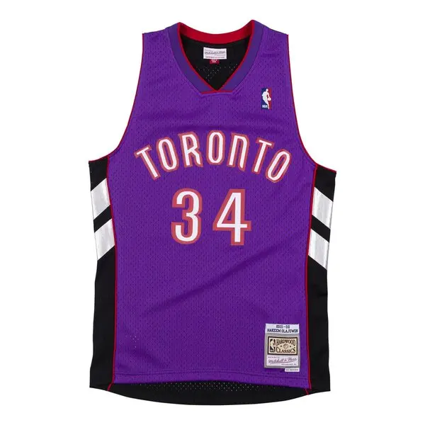Mitchell & Ness X Nba Toronto Raptors Hakeem Olajuwon 2001-02 Swingman Jersey - Purple/black