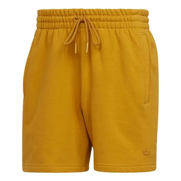 Adidas Originals C Short Ft Solid Color Lacing Sports Shorts - Gold