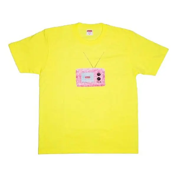 Supreme Ss18 Tv Tee Bright Printing Short Sleeve - Yellow