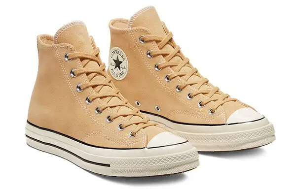 CONVERSE Chuck 70s High Top Suede Sneakers - Yellow/white