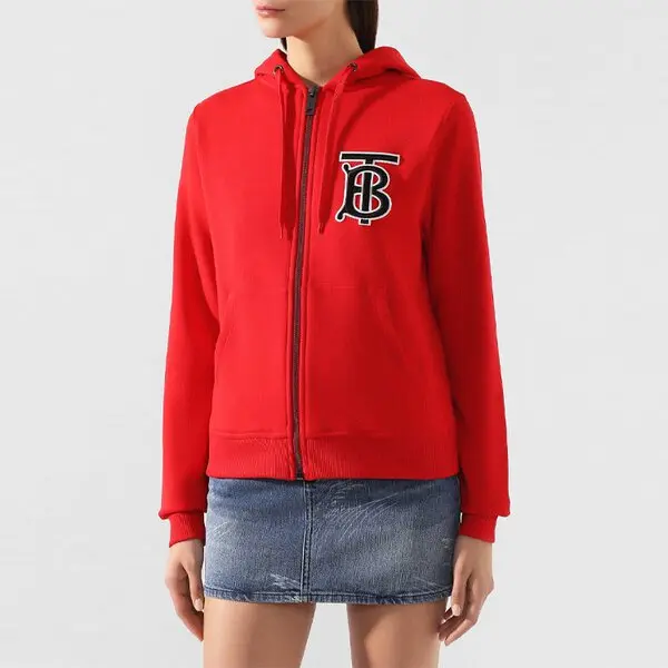 Burberry Alphabet Print Zip Hoodie