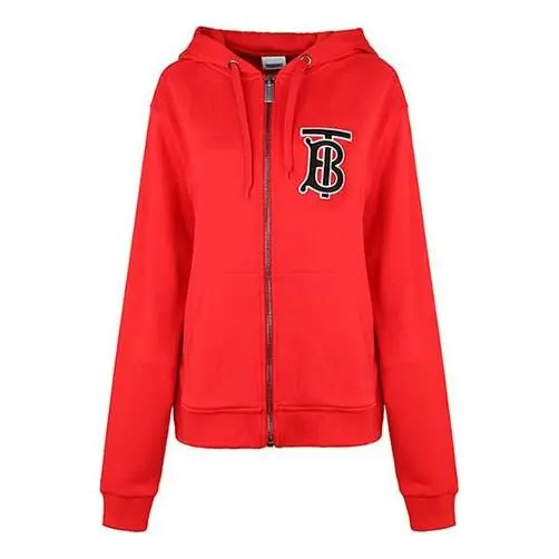 Burberry Alphabet Print Zip Hoodie - Red