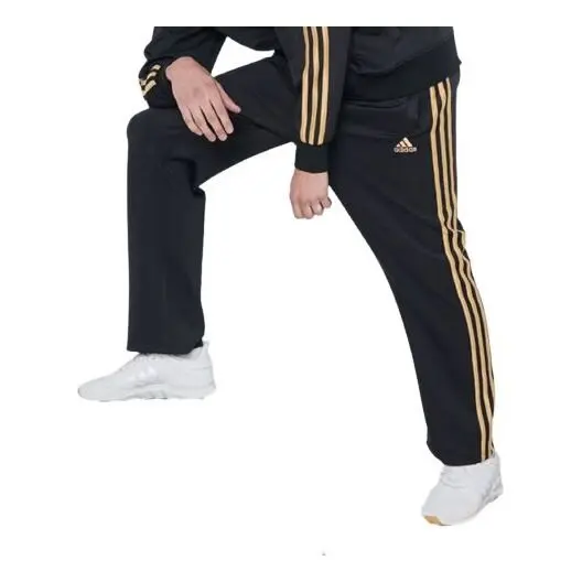 Adidas Originals 3-stripes Pants Asia Sizing 'black Gold - Black/gold