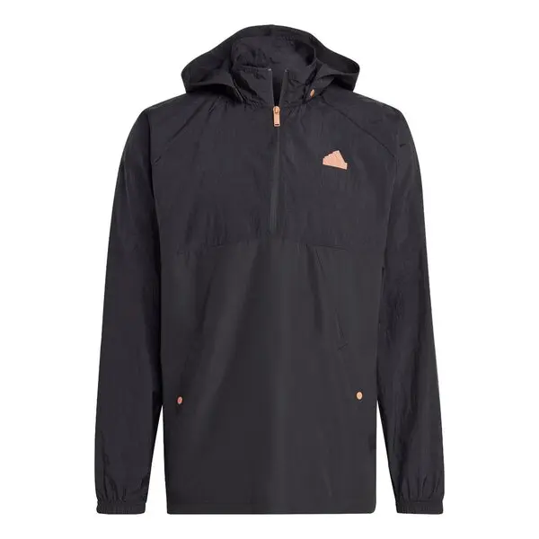 Adidas Hooded Windbreaker Jacket - Black